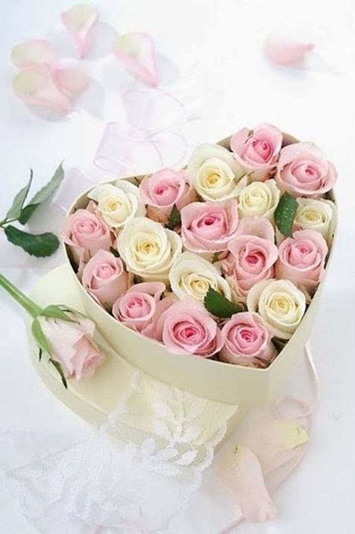 Bouquet de roses rose et blanc - Les plus beaux bouquets de roses ...